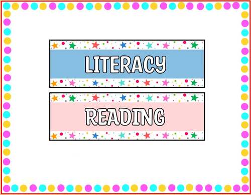 Printable Bright Stars 10 Drawer Labels, Trolley Labels, Editable Tray ...