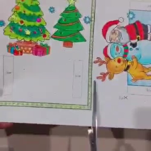 Merry Christmas 3D Art Craft | Holiday Coloring Craft Activity for Kids