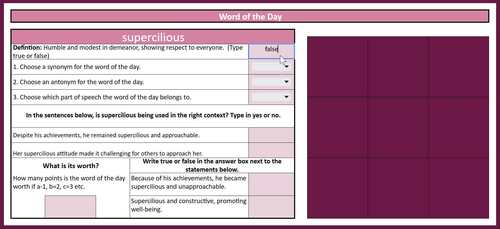 GROWING BUNDLE - Daily Word of the Day Block Puzzle Reveals for 4th/5th ...