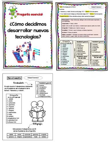 Benchmark Adelante 4th Grade Unit 5 Week 1 Editable Spanish Comprension ...