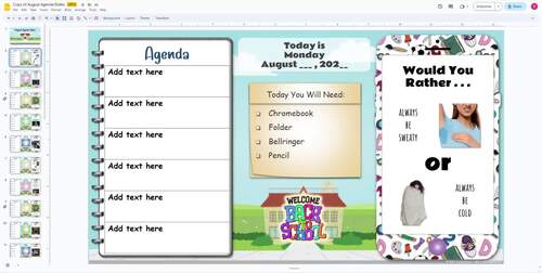 MEGA BUNDLE Customizable Daily Classroom Agenda Slides with Cellphone Text