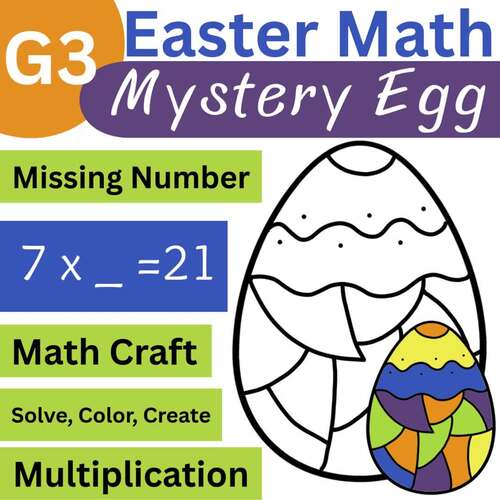 Easter Math Mystery Egg Missing Number Multiplication Grade 3 No prep ...