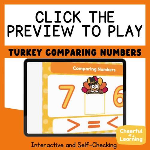 Thanksgiving Comparing Numbers 1-20 Math Boom Cards by Cheerful ...