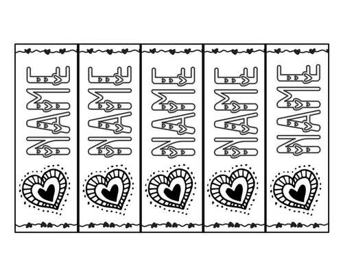 Valentines Day Bookmarks to Color (Editable Personalized Bookmarks)