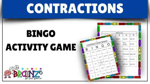 Contractions Bingo – Fun & Educational Game for Grade 1 & 2 | Literacy ...