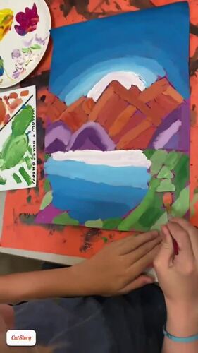 Mountain Landscape Painting/ Focus on Color Mixing (Grade 4 and up)