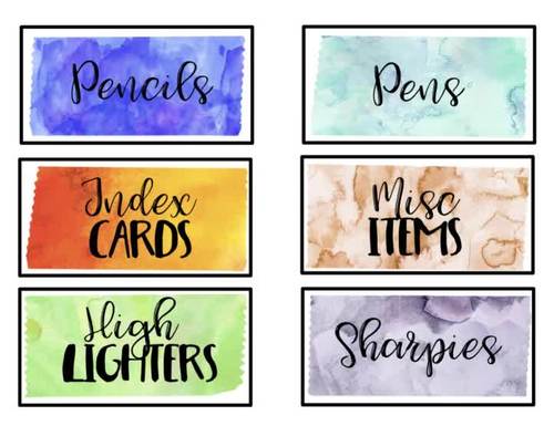 Teacher Toolkit Labels Washi Tape Watercolor by Lower Mountain Teachings