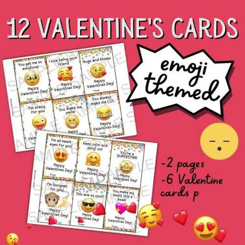 Emoji Valentines Day Cards | Printable Emoji Valentines for Kids ...