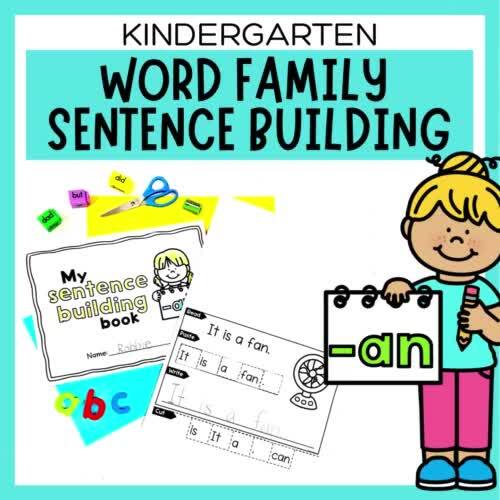 AN Word Family Decodable Sentence Building Writing Booklet | CVC Words