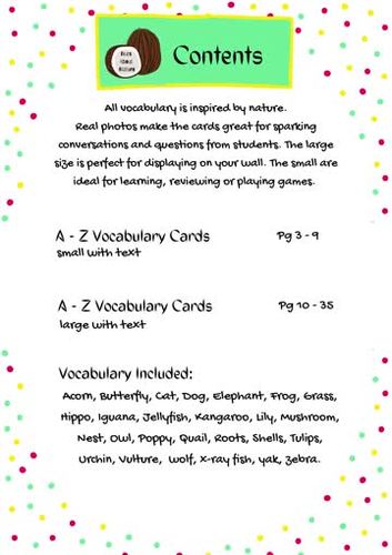 Nature Alphabet Flashcards A–Z | Real Photo Vocabulary Cards | TPT