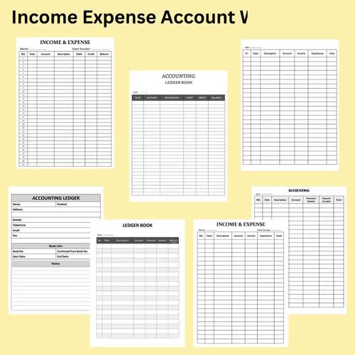 Income Expense Account Worksheets |Monthly Budget Pages |Print ...