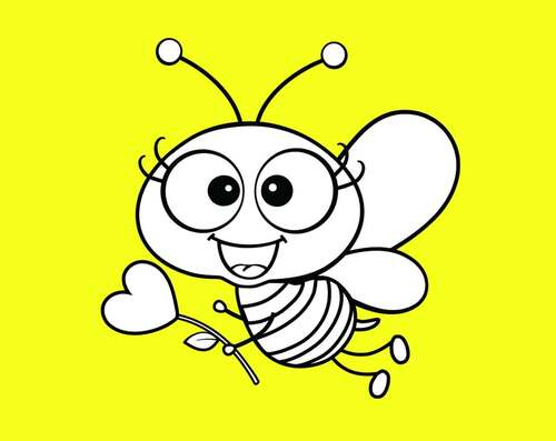 Bee Mine Valentine. Clipart Color & Black/ White. {Lilly Silly Billy}