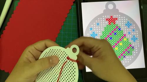 Cross Stitch Christmas Ornament SVG cut file by Artisan Craft | TPT