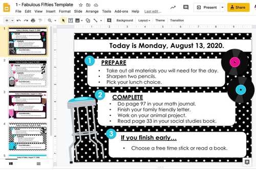 Editable Morning Work Presentation Google Slides PPT Templates ...