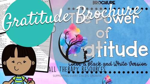 GRATITUDE Counseling Brochure for Kids - SEL School Counselor Resource