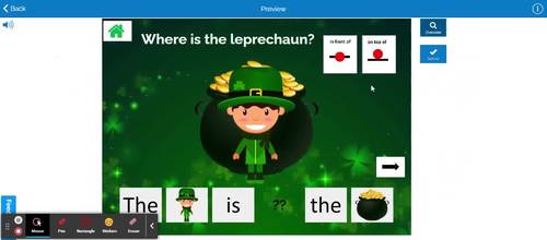 St. Patrick's day Spatial Concepts BOOM Card™ by Preschool speech