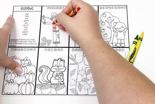 Fall Phonology Homework for Speech Therapy by Speech Tea | TPT