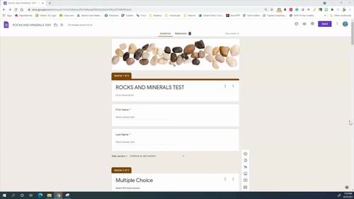 Jr. High Rock & Mineral Test Google Forms by Science by Kim | TPT