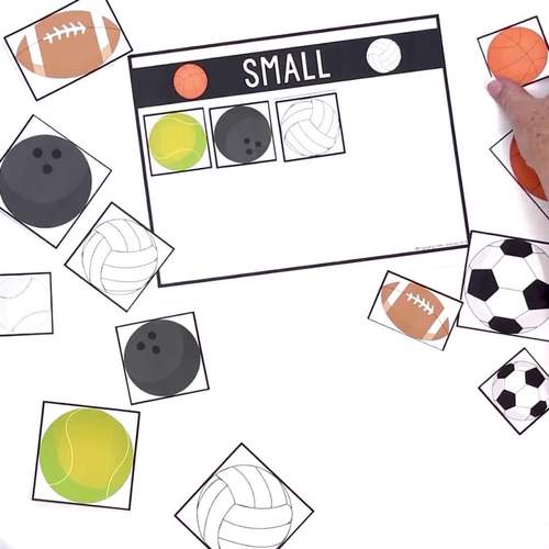 Sorting by Size Ball Activity for Preschool and Kindergarten | TPT