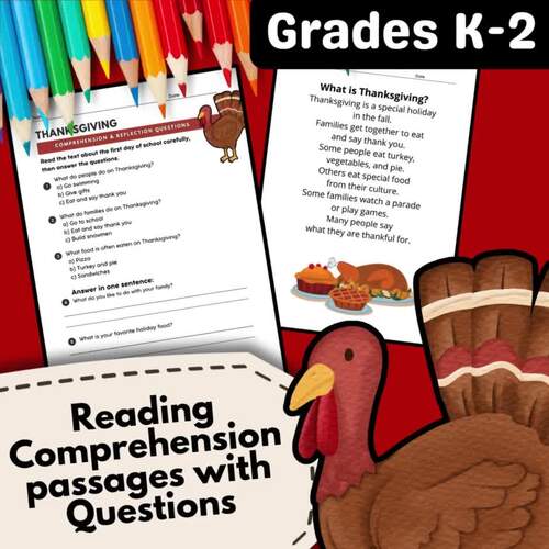 Thanksgiving Reading Passage with Comprehension Questions | Grade 1