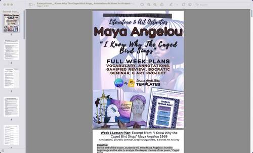 Maya Angelou - Excerpt from "I Know Why The Caged Bird Sings" PBL ...