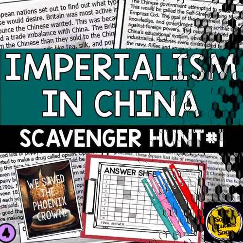 Imperialism in China Reading Comprehension Scavenger Hunt Activity