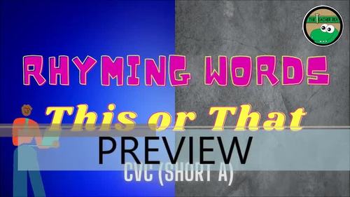 CVC (Short A) Rhyming Words This or That Brain Break Videos by The ...