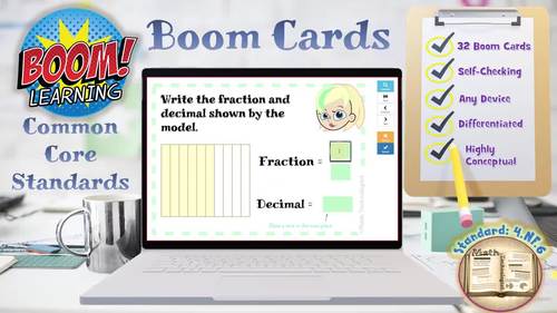 Decimal Notation for Fractions with Denominator 10 and 100 - Boom Cards ...