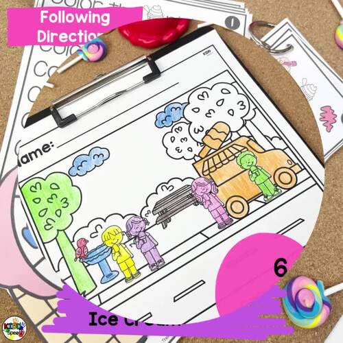 Preschool Speech Therapy Ice Cream Following Directions Printables Coloring