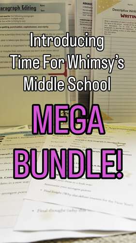 Middle School ELA | Grammar | Essays | Creative Writing | Spelling | BUNDLE