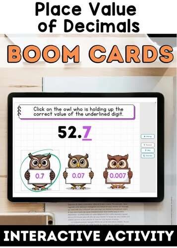 Decimal Place Value | Boom Cards™ | Identify the Value of the ...