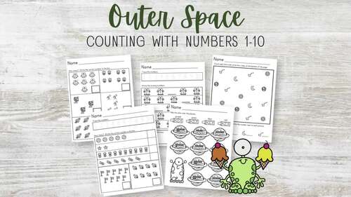 Outer Space Theme Worksheets - Math Practice - Counting Numbers 1-10 ...