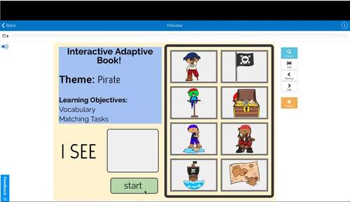 Boom Cards™ Pirate Adapted Book (GIFS) by Meaningful Sped Teaching