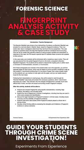 High School Forensics Fingerprinting True Crime Student Activity