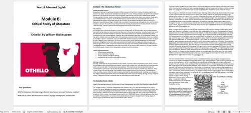 'Othello' by William Shakespeare - Full Study Guide | TPT