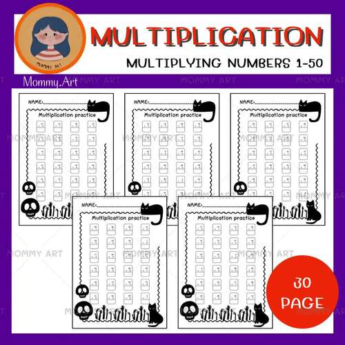 Happy Halloween Activities Multiplication Practice: Multiplying Numbers ...