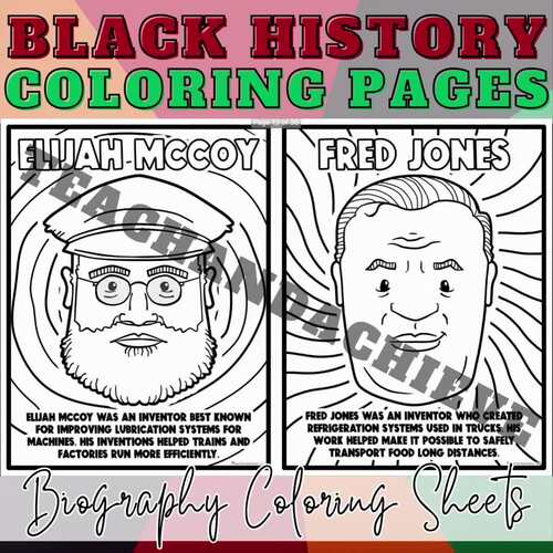 Black History Month Coloring Sheets, Black History Biography Coloring ...