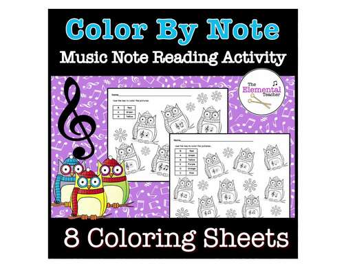 Winter Owls Color By Note Treble Clef Music Activity by The Elemental ...