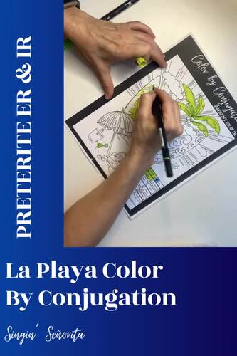 Preterite ER & IR Color By Conjugation-La Playa by SinginSeñorita