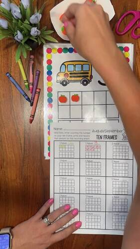 1-20 Math Ten Frames for Kindergarten Math Center, Back to School Math ...