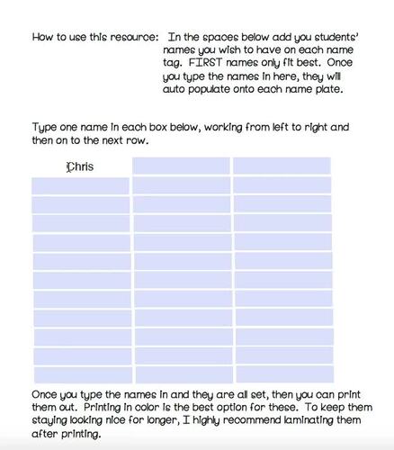 Pencil Box Name Tags Pastel Colors For Primary Students Multiple Options