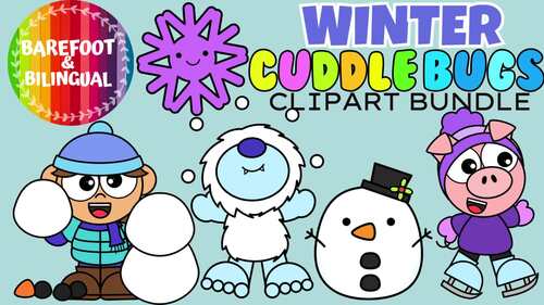 Cute Winter Clipart Cuddlebugs GROWING BUNDLE **LIGHTNING DEAL**