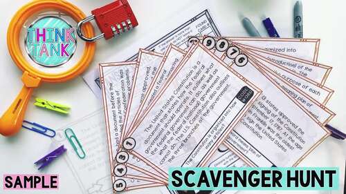 Third Amendment Scavenger Hunt Reading Comprehension Activity - Bill of ...