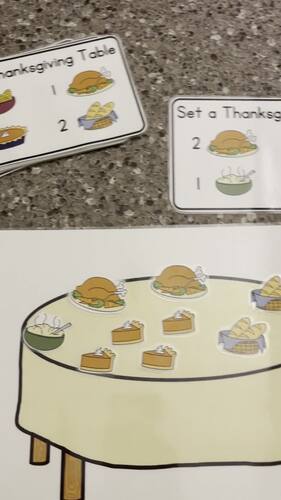 Set a Thanksgiving Table Task Card Activity | Numbers 1-5 | Sped ...