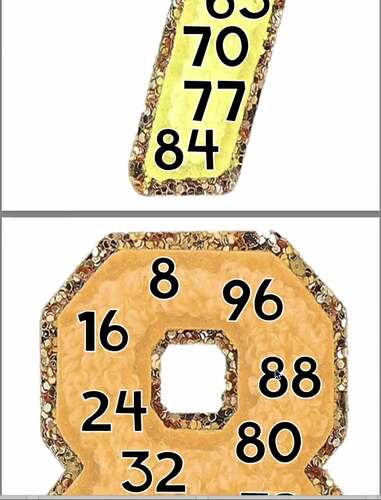 Skip Counting Posters Multiplication Posters Numbers 1-13 Varsity Patch ...