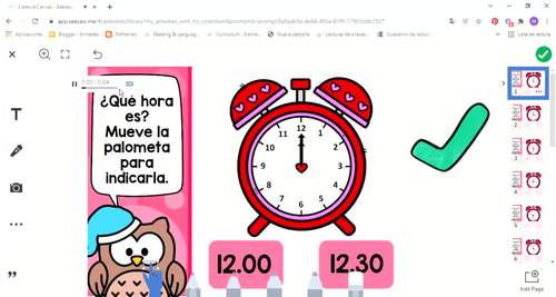 Las horas y minutos | Google Slides y Seesaw | Digital Time in Spanish