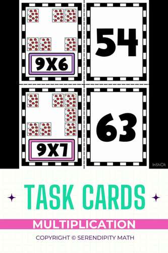 Multiplication by 9’s Task Cards for 3rd Grade by Serendipity Math Shop