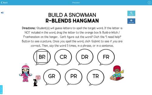 R Sounds Winter Articulation Hangman Boom™ Cards BUNDLE | Build A Snowman