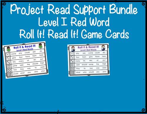 Project Read Support Levels I-V Red Words: Roll It! Read It! Game Cards ...