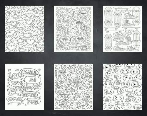 Simple Doodle Coloring Pages for Teens | Mindfulness and Brain Break ...